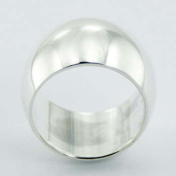 Sterling silver Hollow barrel band ring 14mm wide | VDM Jewellery