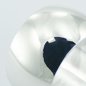 Sterling silver Hollow barrel band ring 14mm wide | VDM Jewellery