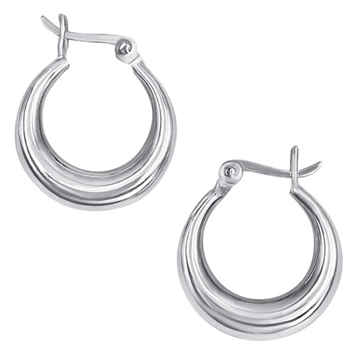 Sterling silver small Ella clip hoop earrings 20mm size | VDM Jewellery